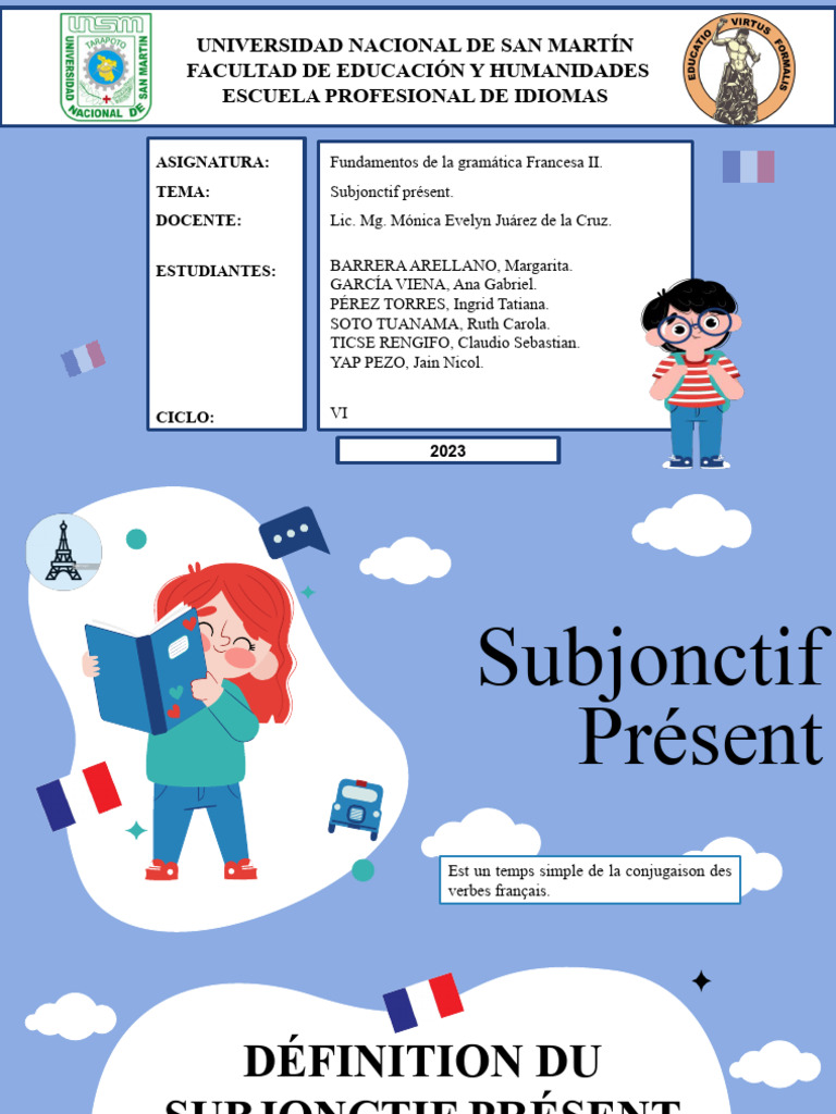 Le Subjonctif Présent - Grupo 1 | PDF | Verbe | Grammaire