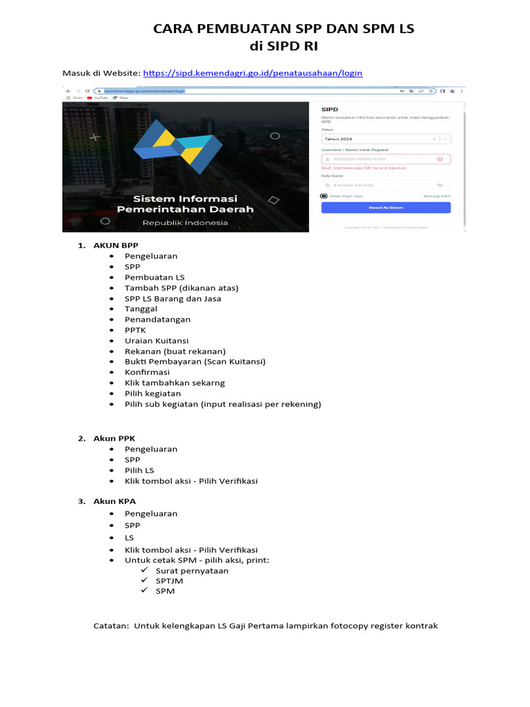 Cara Buat SPP dan SPM LS di SIPD | PDF | Bisnis