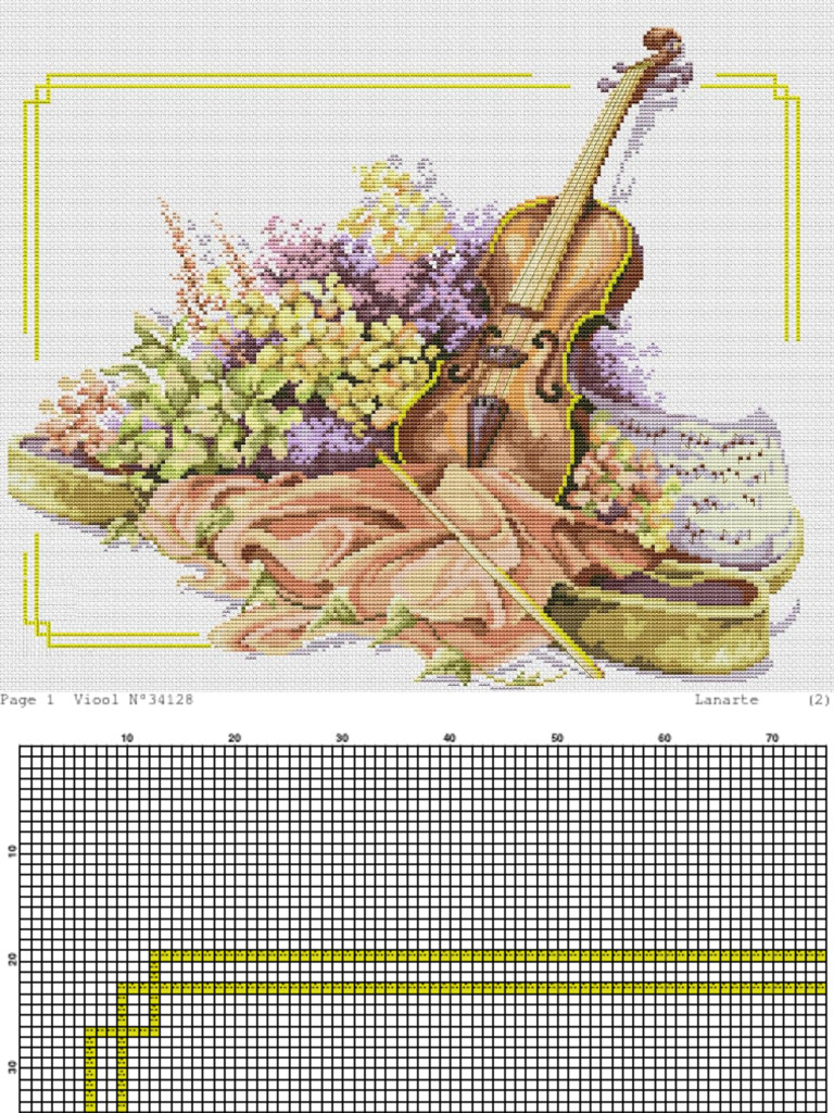 Free Cross Stitch Pattern PDF 238 Violin | PDF