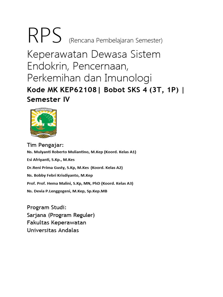 RPS Kep Dewasa Endokrin 2024 | PDF | Sains & Matematika