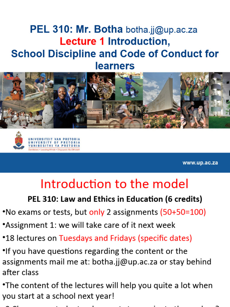 PEL 310 Lecture 1 SCH Dis & Coc Learners | PDF | Punishments | Disciplines