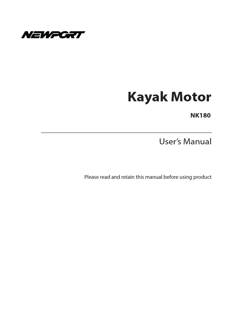 Newport NK180 Owners Manual | PDF | Propeller | Manufactured Goods