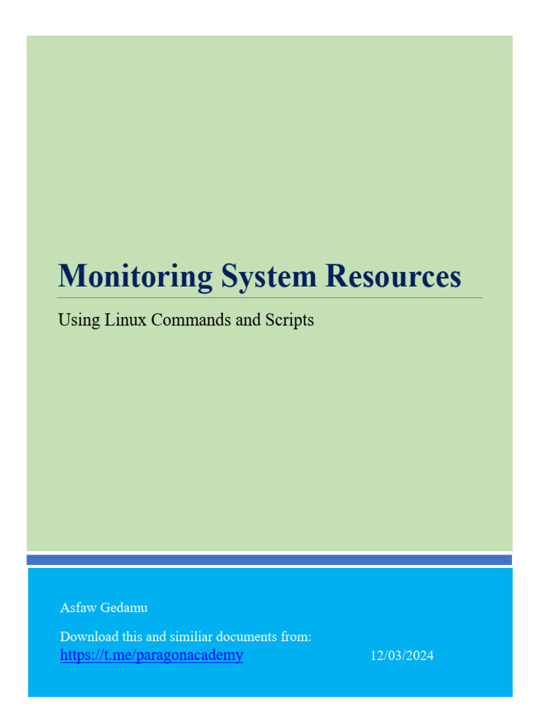 A-Monitoring System Resources Using Linux Commands 1710677957 | PDF | Computer Data Storage ...