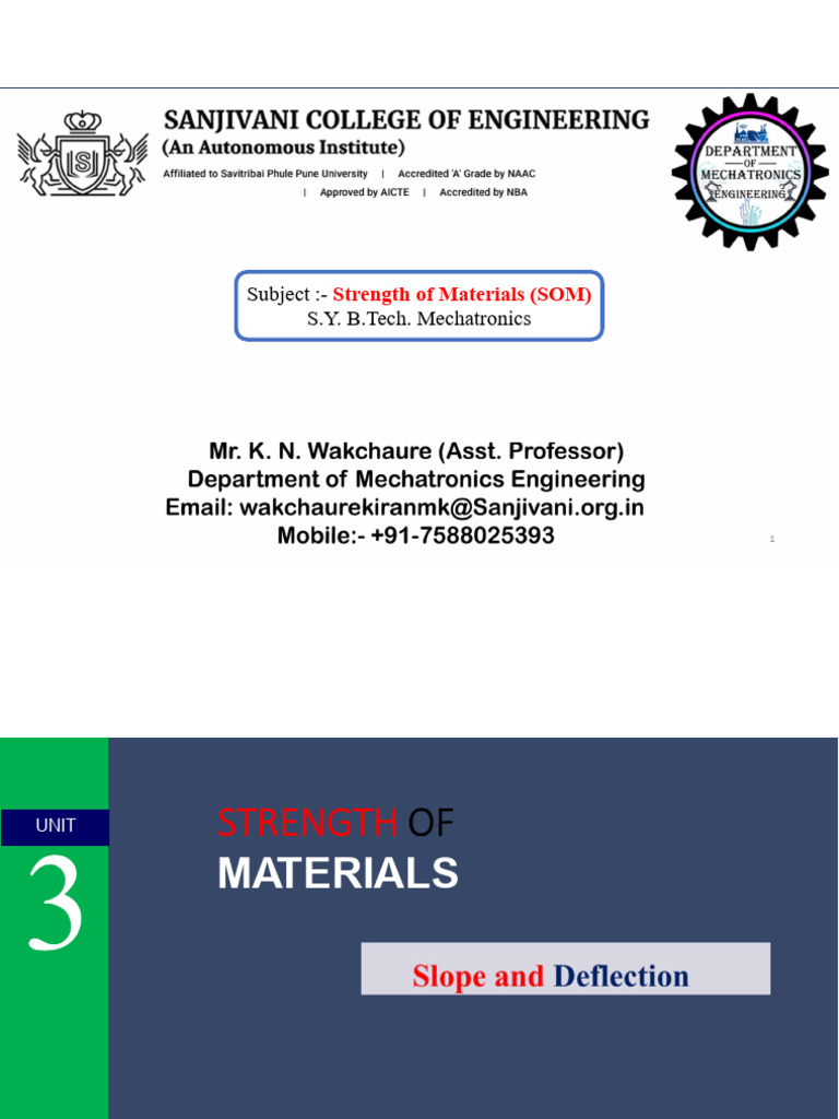 Unit #3slope - Deflection | PDF | Beam (Structure) | Bending