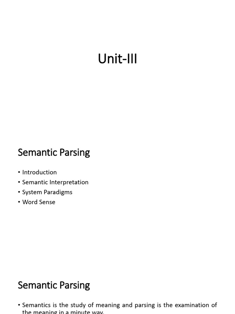 Unit Iii Pdf Pdf Semantics Word