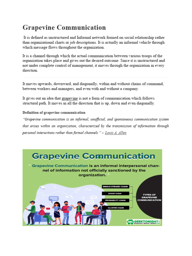 Grapevine Communication | PDF | Communication | Information