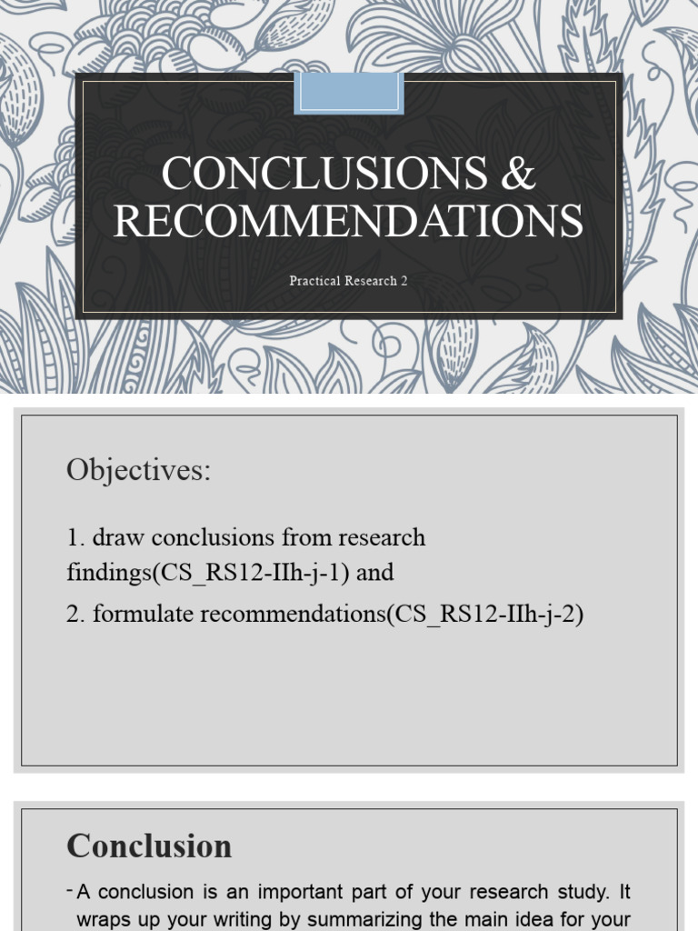 Conclusions & Recommendations | PDF | Theory | Logical Consequence