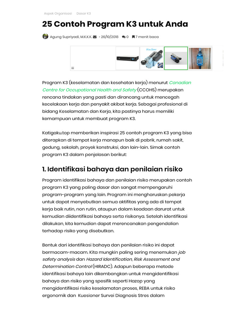 25 Contoh Program K3 Untuk Anda - Katigaku - Top | PDF