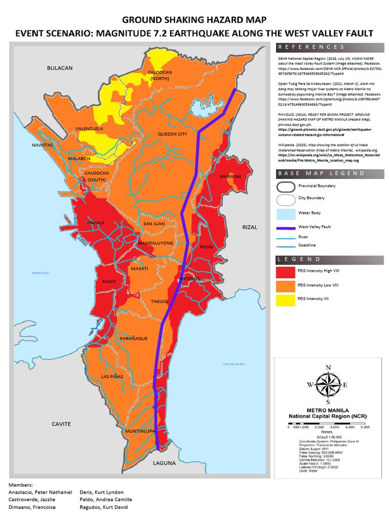 Ground Shaking Hazard Map West Valley Fault | PDF | Metro Manila | Structural Geology