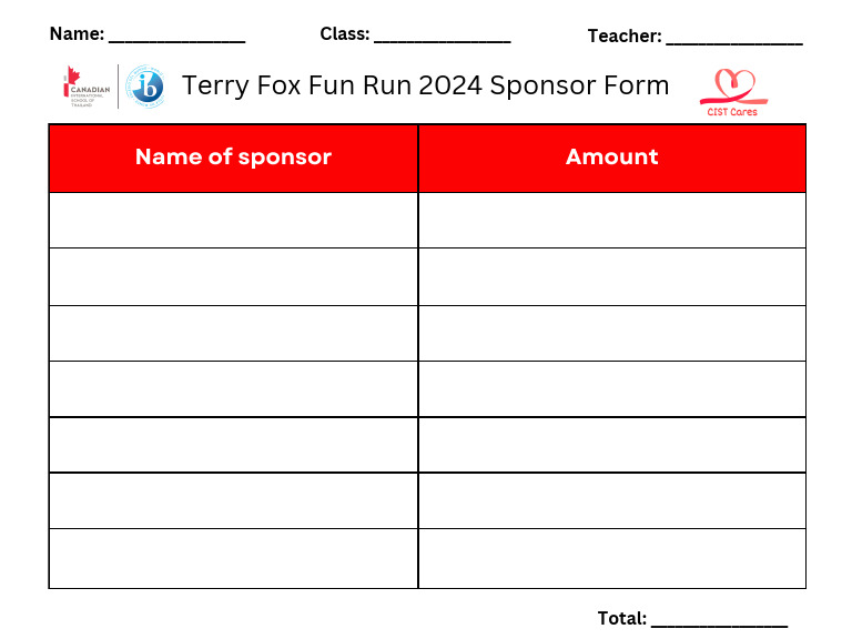 Terry Fox 2024 Sponsor Form | PDF | Career & Growth | Business