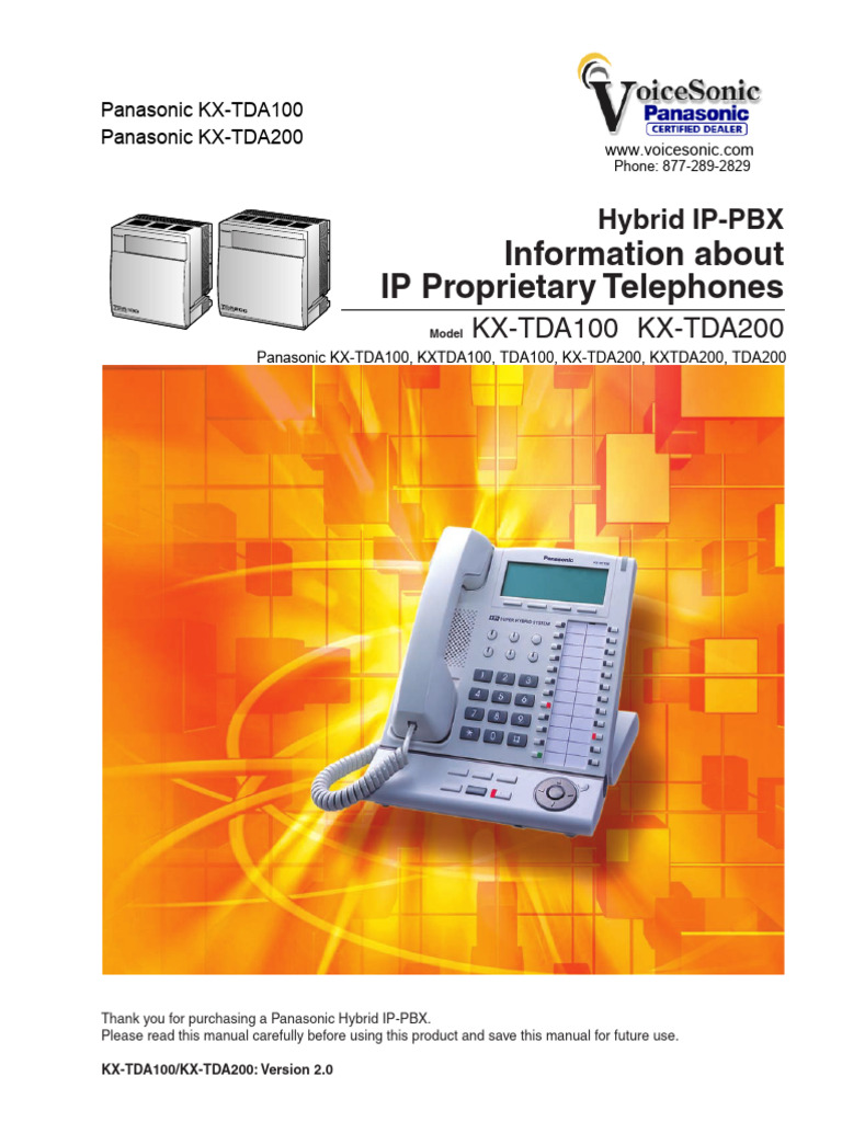 KX-TDA100-200 2-0 IP Phone Info | PDF | Ip Address | Computer Network