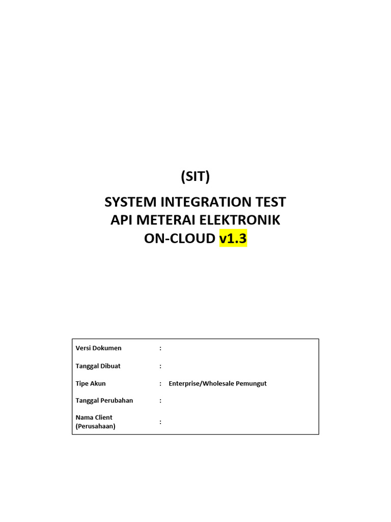 SIT-API E-Meterai On-Oncloudv1.3 - (NamaClient) | PDF
