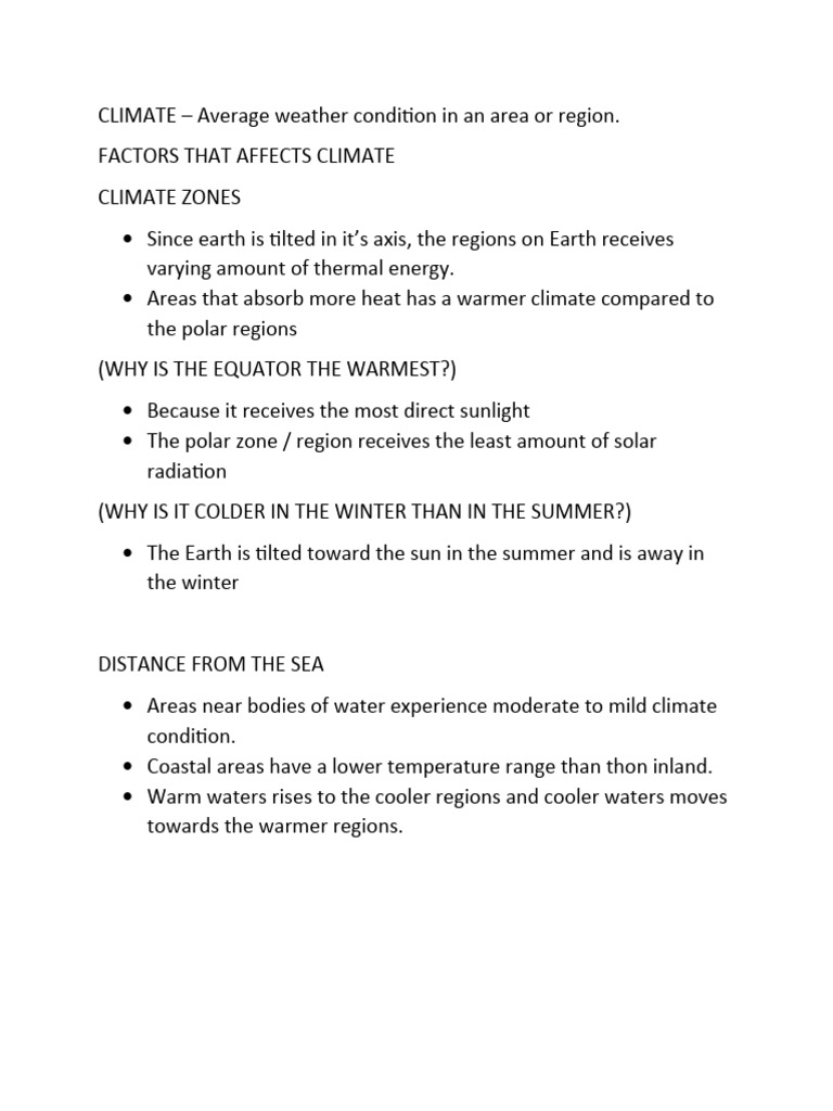 Understanding Climate Factors and Zones | PDF