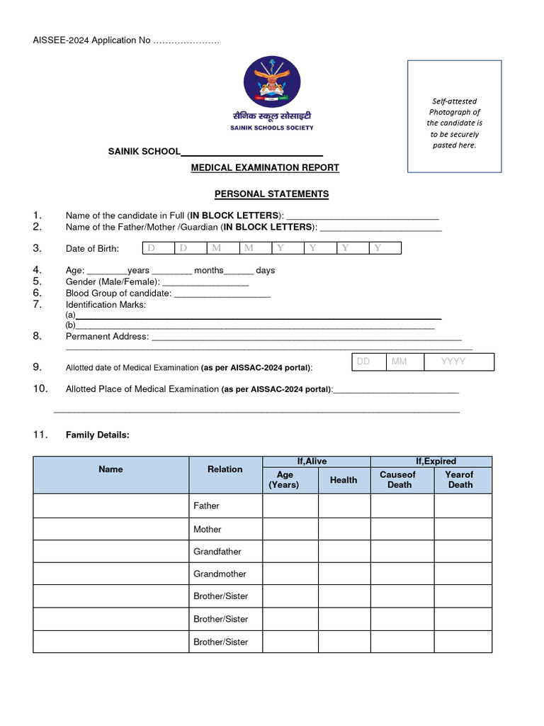 Medical Form For Xo | PDF | Knee | Foot