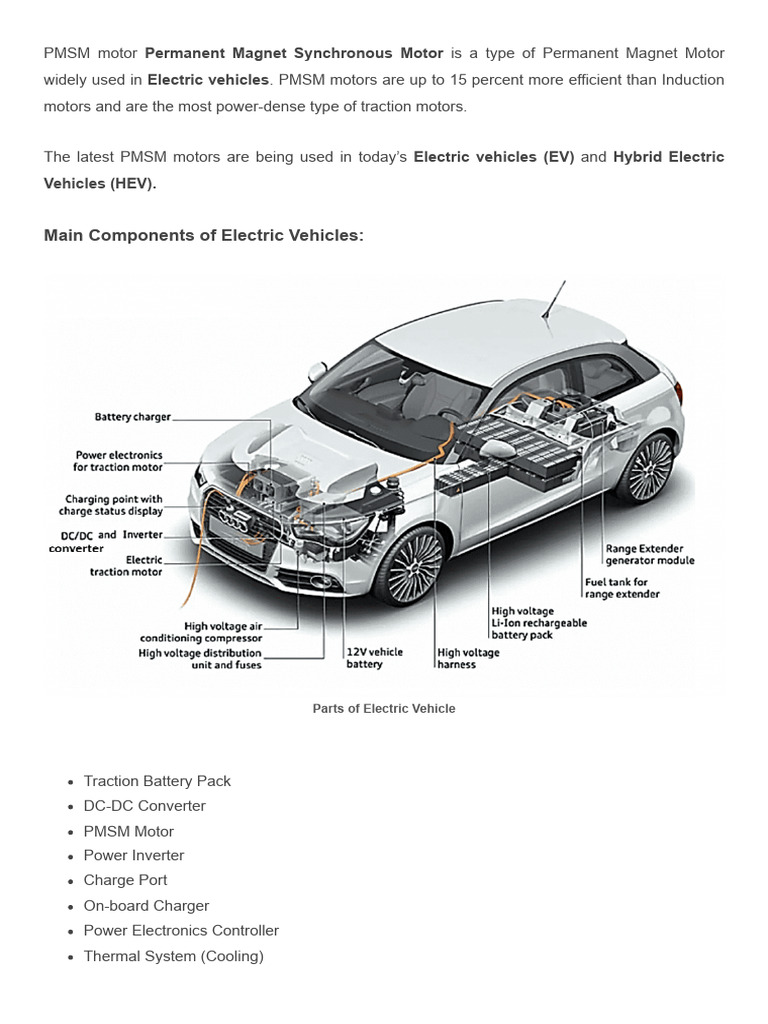 PMSM Motor For Electric Vehicles | PDF | Electric Motor | Electric Vehicle