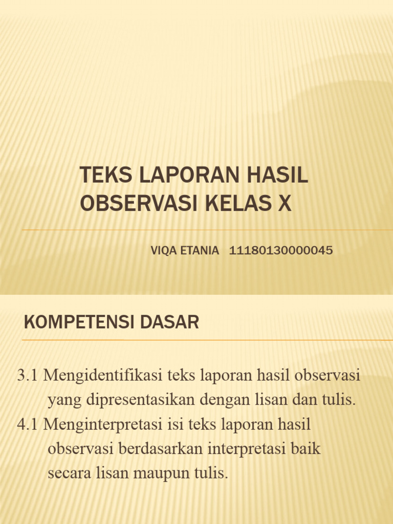 Teks Laporan Hasil Obsevasi | PDF