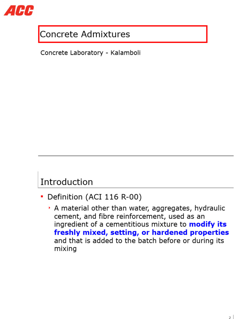 Concrete Admixtures | PDF | Concrete | Cement