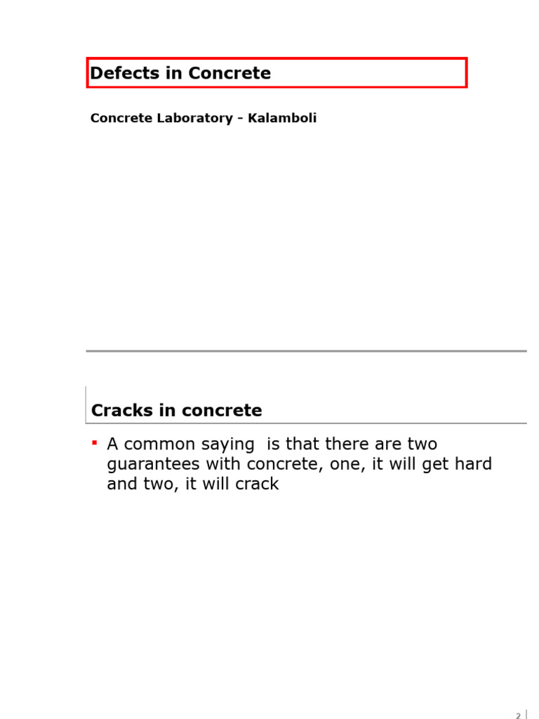 Defects in Concrete | PDF | Concrete | Reinforced Concrete