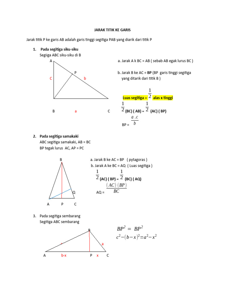 9.1.jarak Titik Ke Garis (2) 20200812071905 | PDF