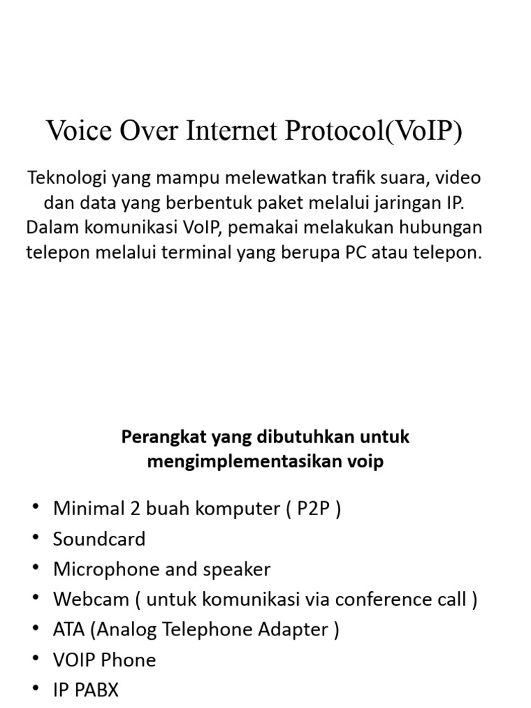 Presentasi Voip | PDF | Komputer | Teknologi & Rekayasa