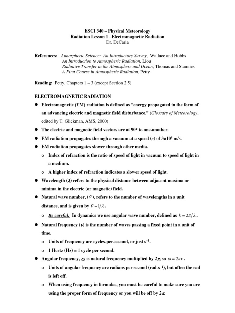 2 - Radiation Lesson 2 - Electromagnetic Radiation | PDF ...