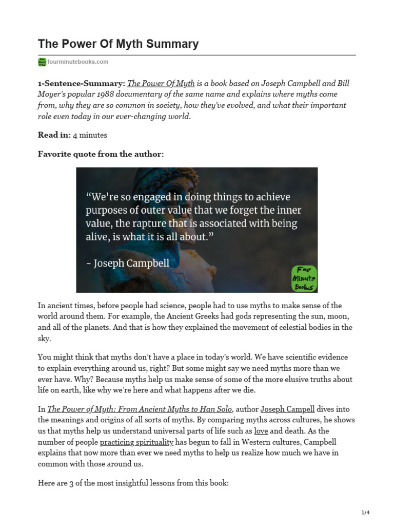 the-power-of-myth-summary | PDF | Cultural Anthropology | Religious ...