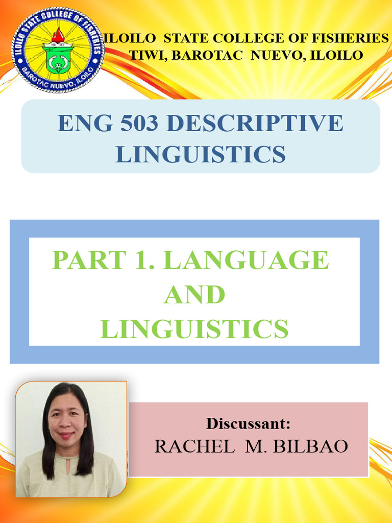 Descriptive Linguistics Pdf Language Acquisition Linguistics