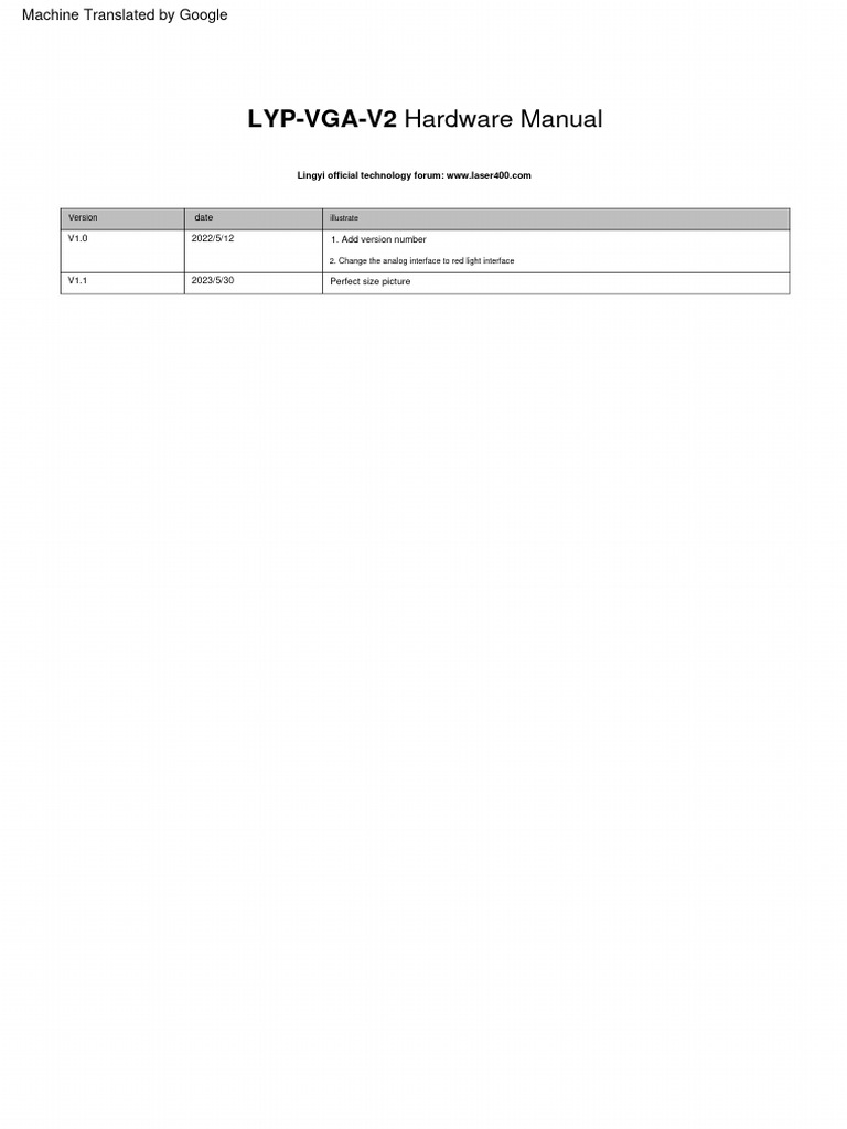 LYP-VGA-V2硬件说明书 (211025) - v1.2 english | PDF | Usb | Input/Output