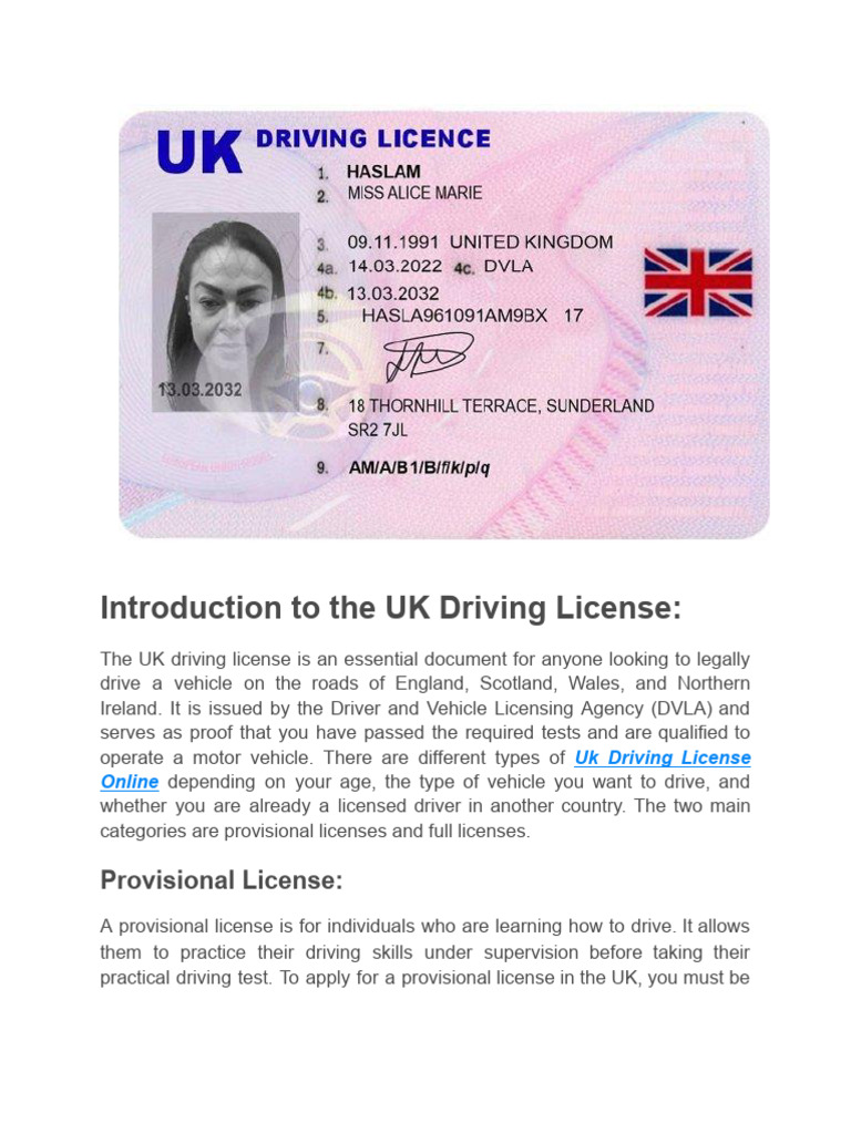 Applying for a UK Provisional License | PDF | Driver's License ...