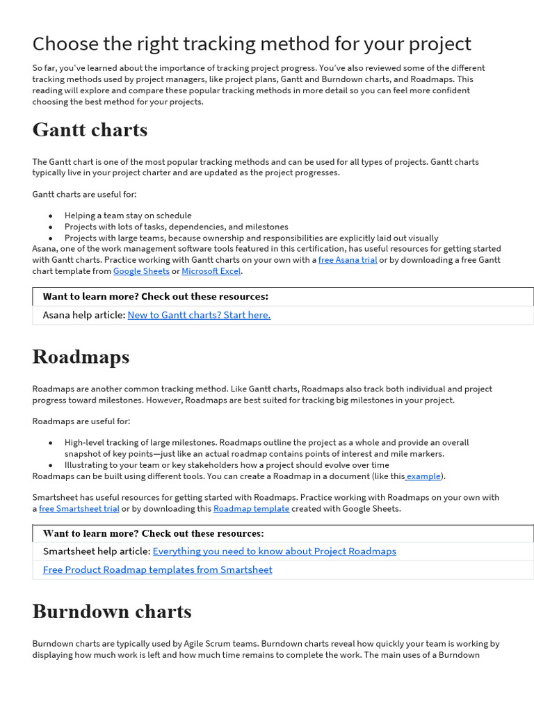 Choose The Right Tracking Method For Your Project | PDF | Agile Software Development | Project ...