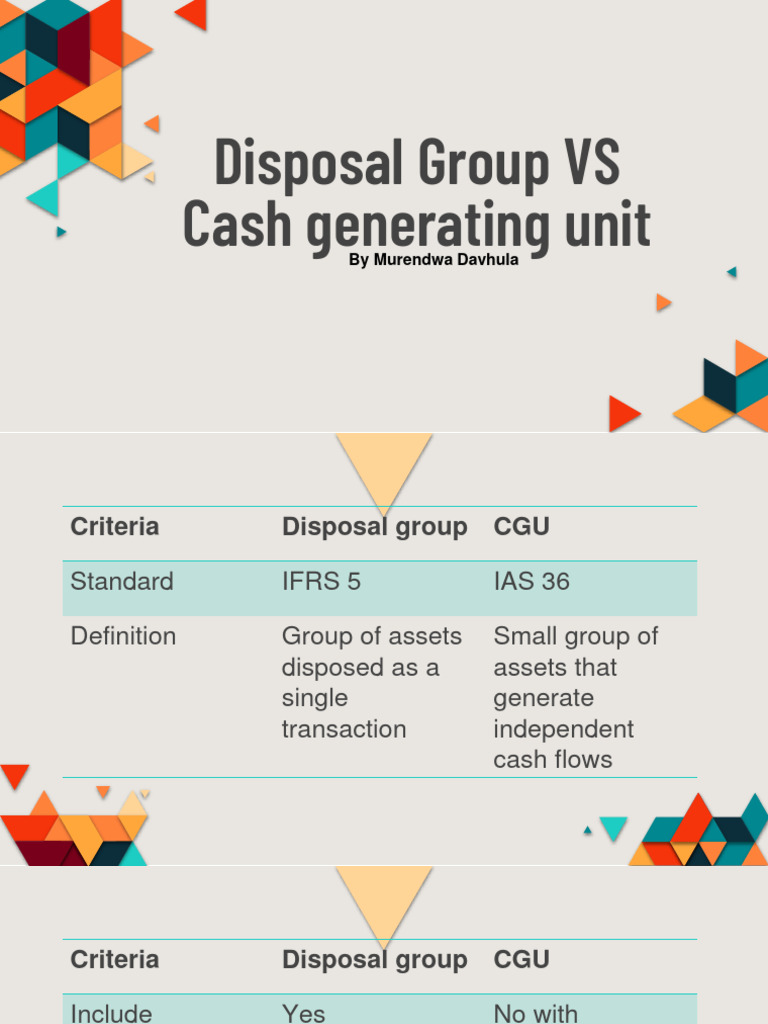 Disposal Group VS Cash Generating Unit | PDF