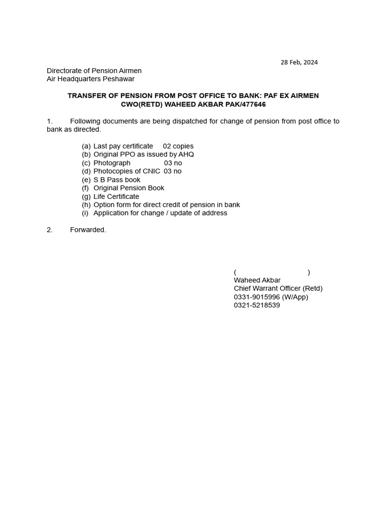 Pension Transfer Application Process | PDF