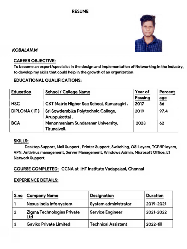 My Resume | Download Free PDF | Computer Network | Active Directory