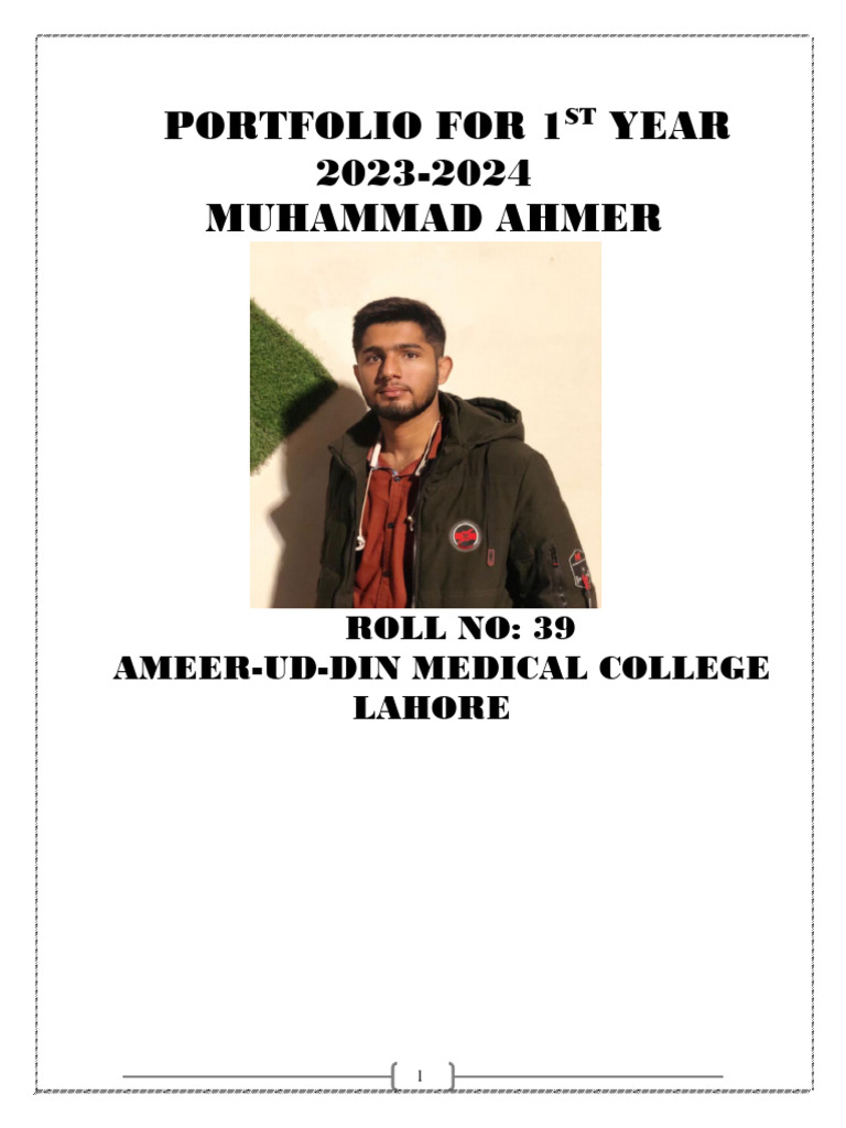 Portfolio-Muhammad Ahmer PDF | PDF | Malaria | Cyberbullying