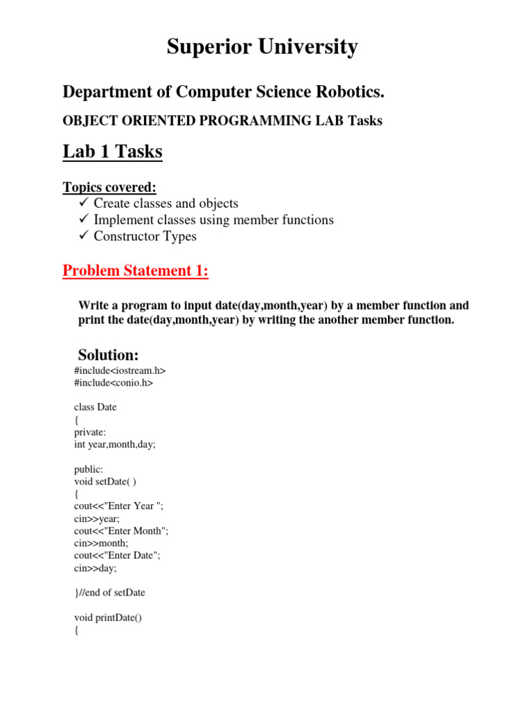 Lab 1 Taks Pdf Parameter Computer Programming Method Computer Programming