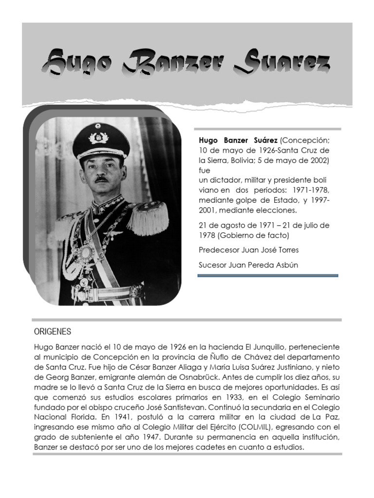 Hugo Banzer Suarez Inf | PDF | Bolivia
