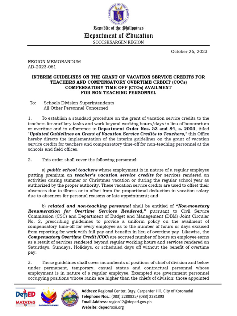 Guidelines for Compensatory Time-Off | PDF | Overtime | Working Time