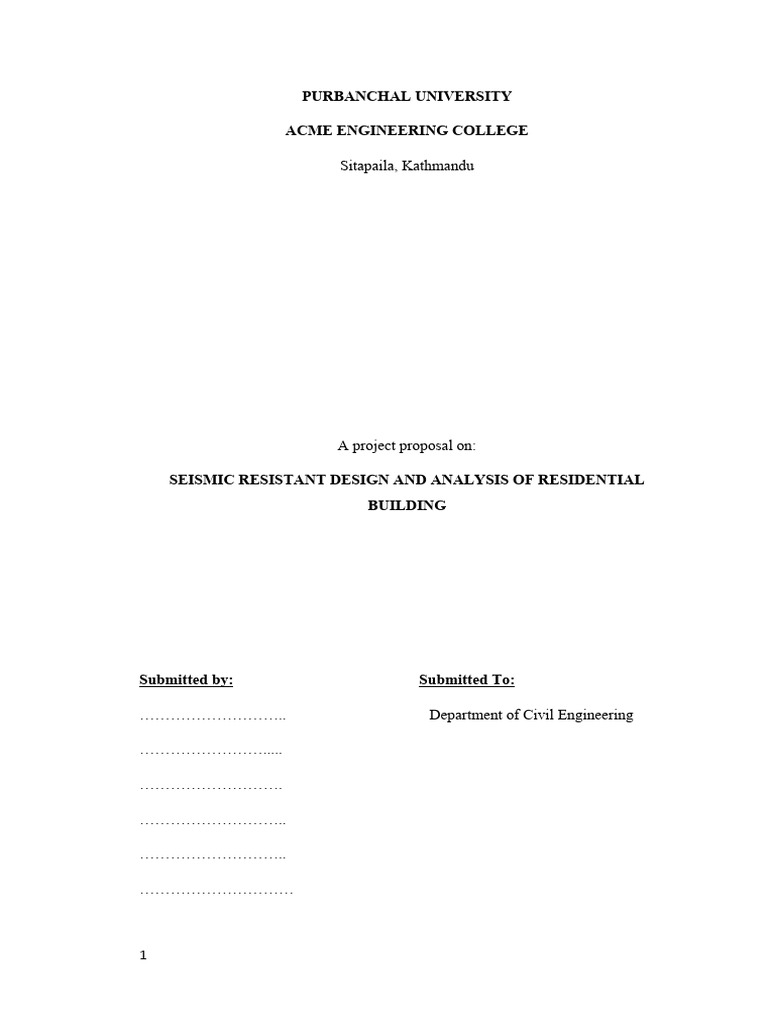 Proposal Format | Download Free PDF | Earthquake Engineering ...