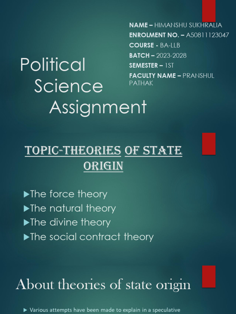 On Theories of Origin of State | Download Free PDF | State (Polity) | Individualism
