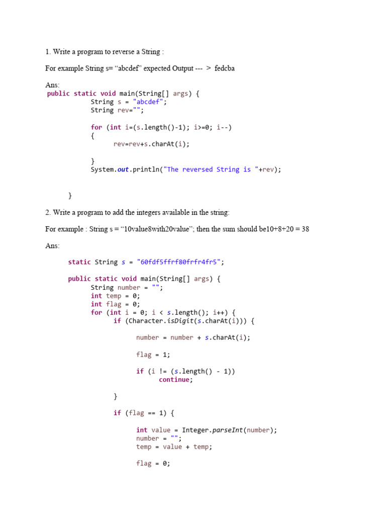 Java String Manipulation Programs | PDF | String (Computer Science) | Computer Programming