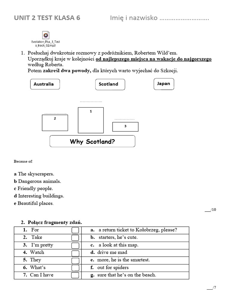 English Class Klasa 6 Unit 2 Test | PDF | Summer Olympic Games