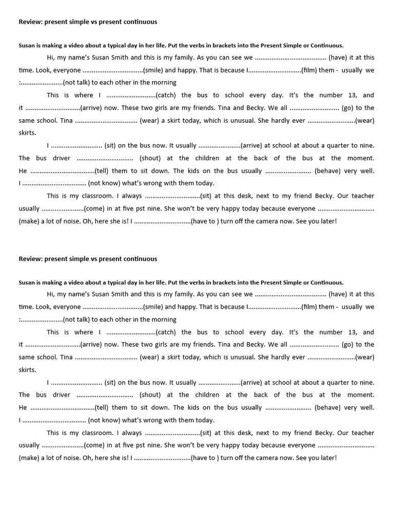 Present Simple and Continuous | PDF