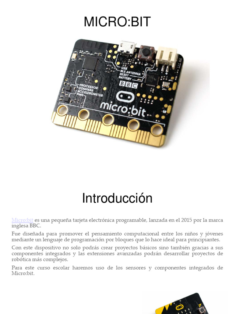 00 introduccion microbit | PDF | Lenguaje de programación | Programación de computadoras