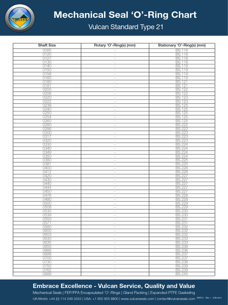 type-21-o-ring-chart | PDF