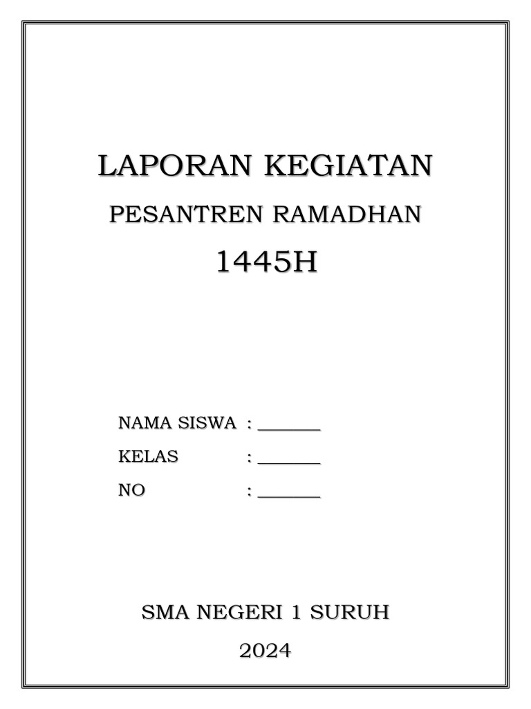 Laporan Kegiatan Ramadhan | PDF