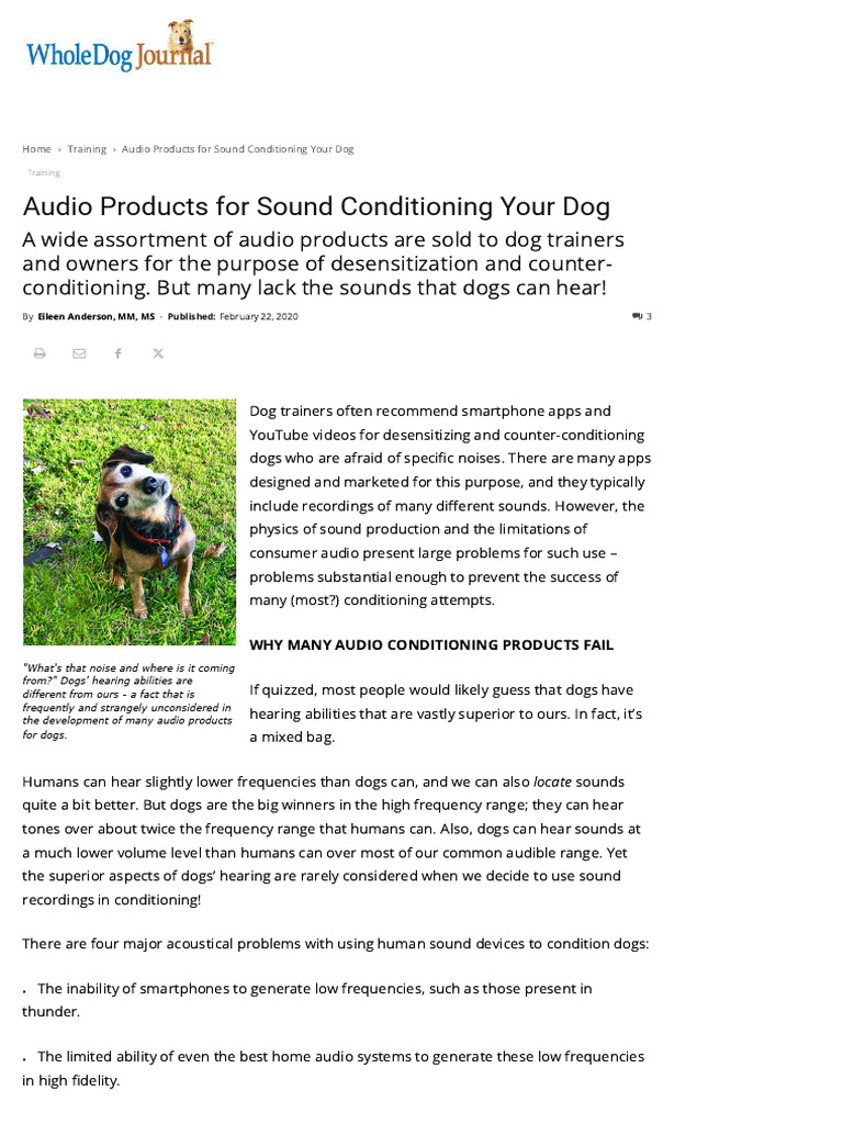 Audio Products For Sound Conditioning Your Dog - Whole Dog Journal ...