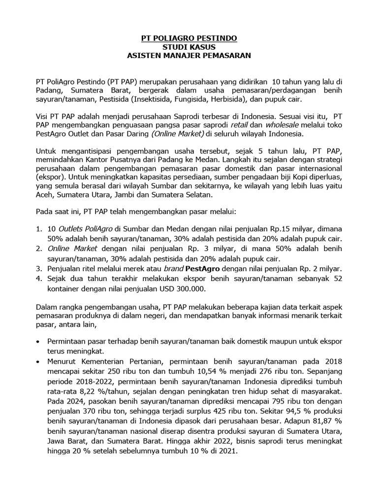 Soal Demo - UjiKom Asmen Pemasaran 2023 | PDF | Bisnis