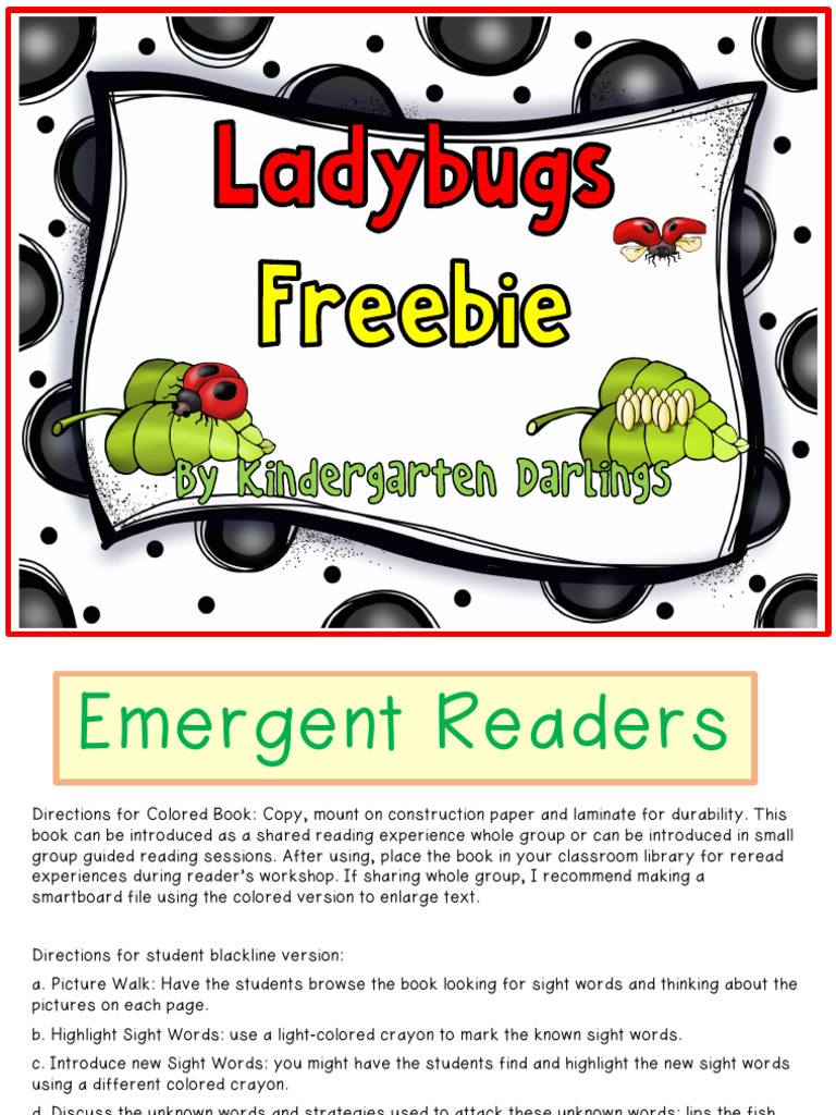 Emergent Reader Activities for Kids | PDF | Coccinellidae