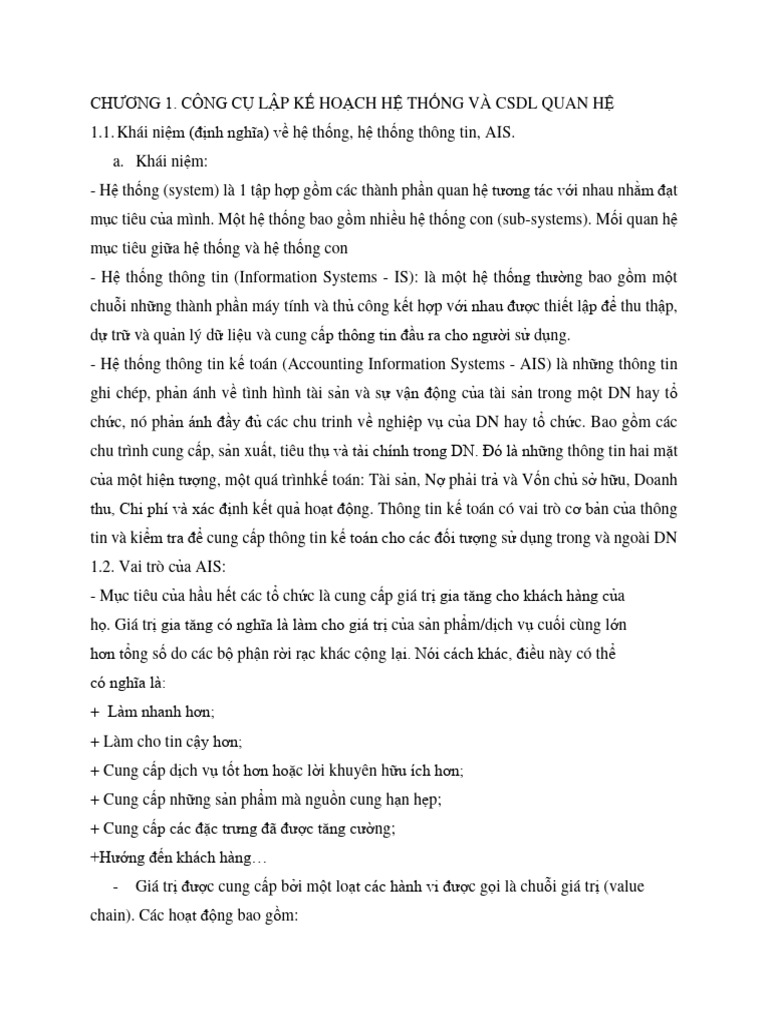 Tom Tat HTTT KT2 - Nhóm 5 | PDF