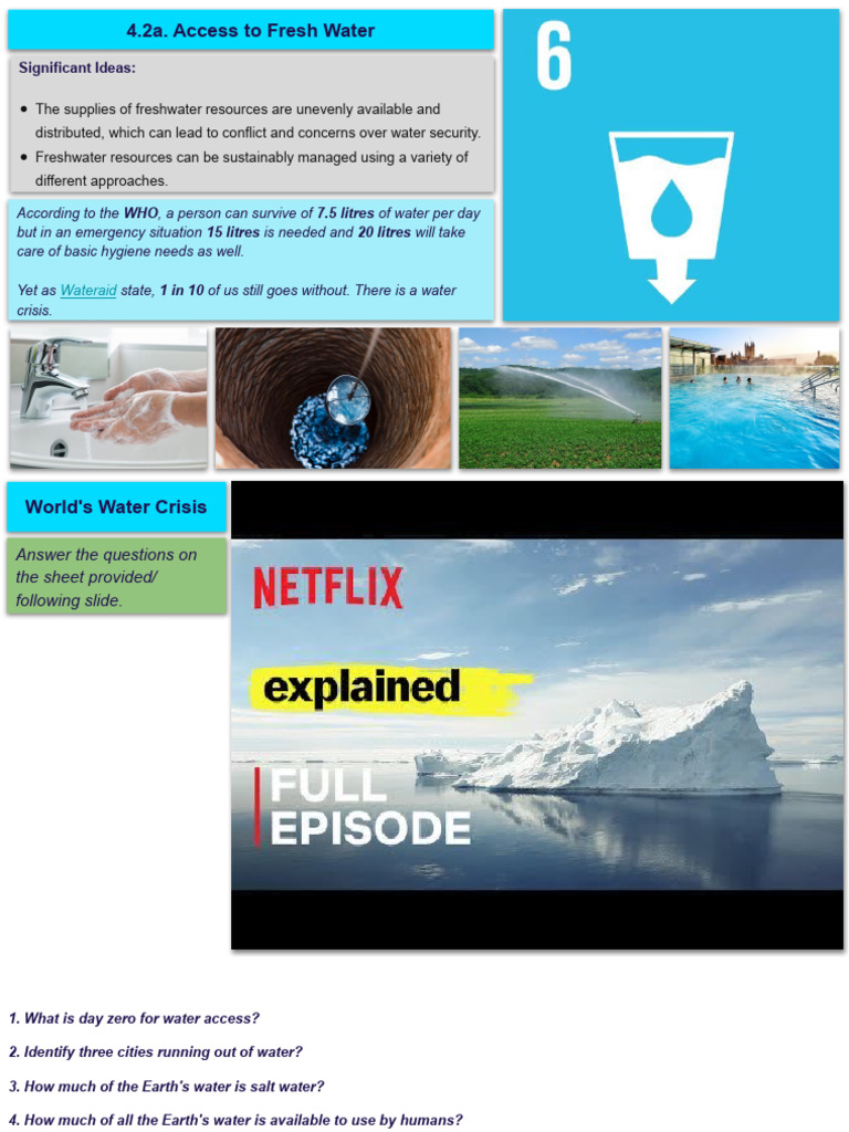 Global Freshwater Access Challenges | PDF | Water Scarcity | Water